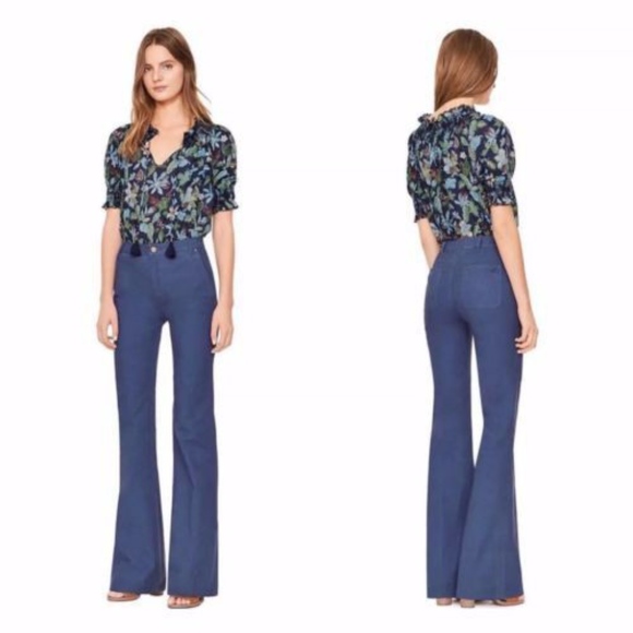 Tory Burch | Pants & Jumpsuits | Harbor High Rise Flare Legs Cotton ...